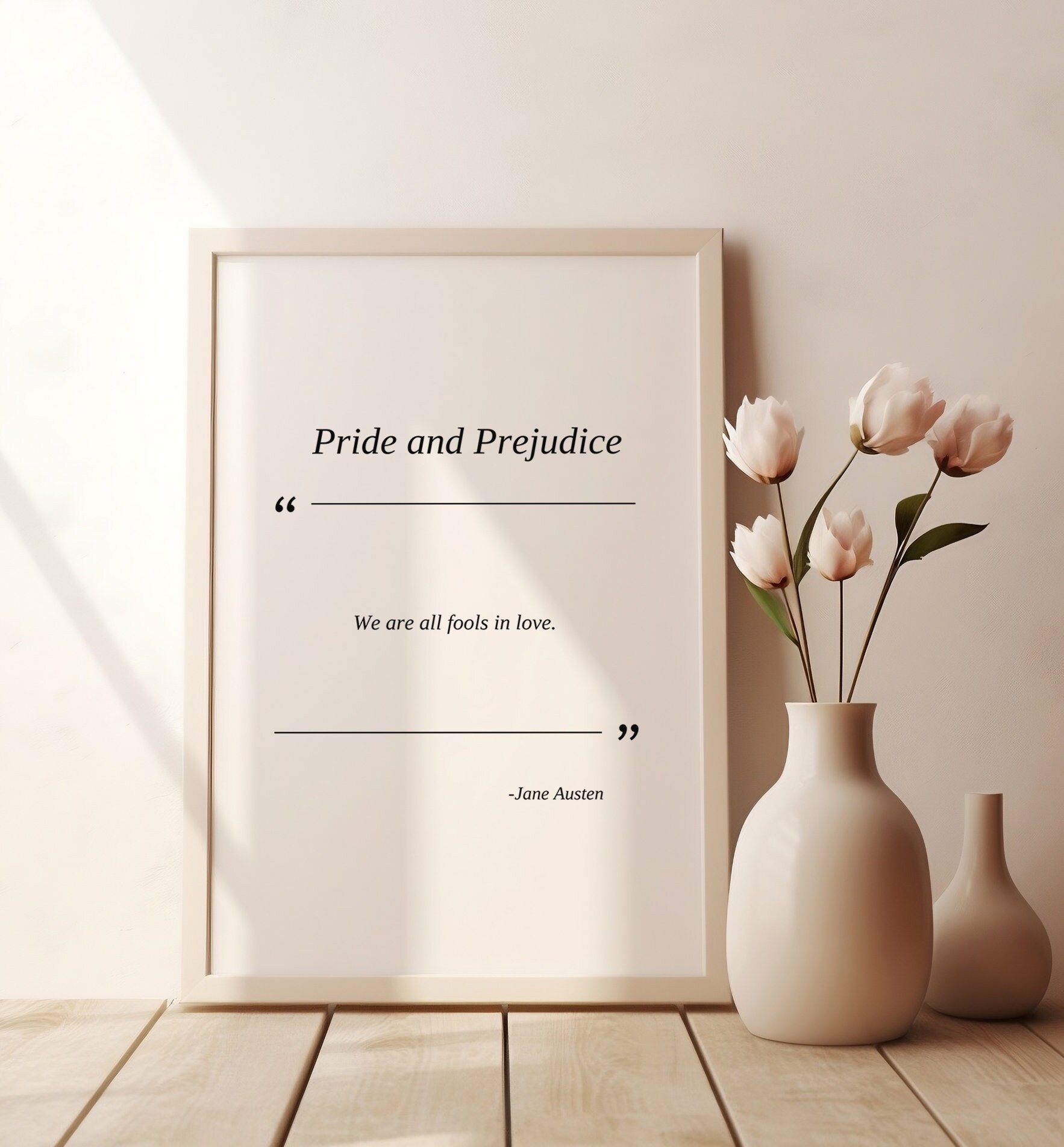 Pride and Prejudice Printable Poster, Jane Austen Quote, Classic ...