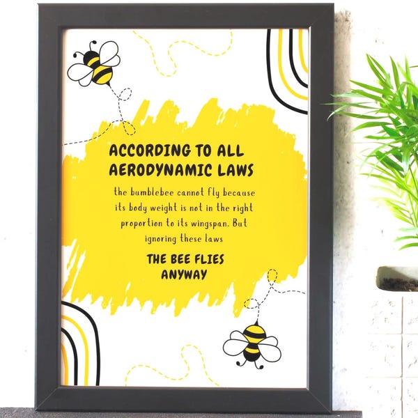 Motivational Bee Posters - Etsy