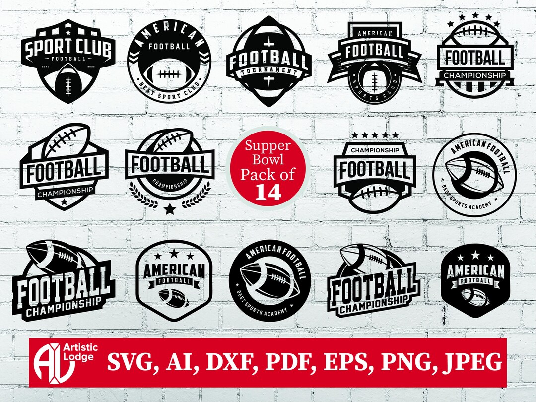 Football SVG Super Bowl Bundle, Personalized Team Logo Clipart PNG ...