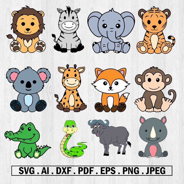 Safari Animals Svg - Etsy Canada