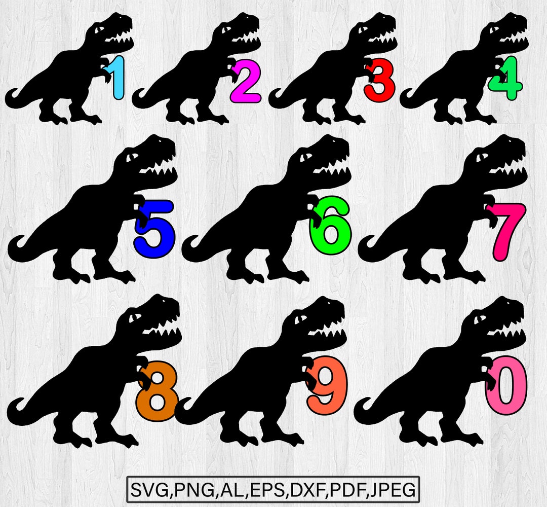 Dinosaur T Rex Numbers Png, Dinosaur Theme Birthday Party, Birthday ...