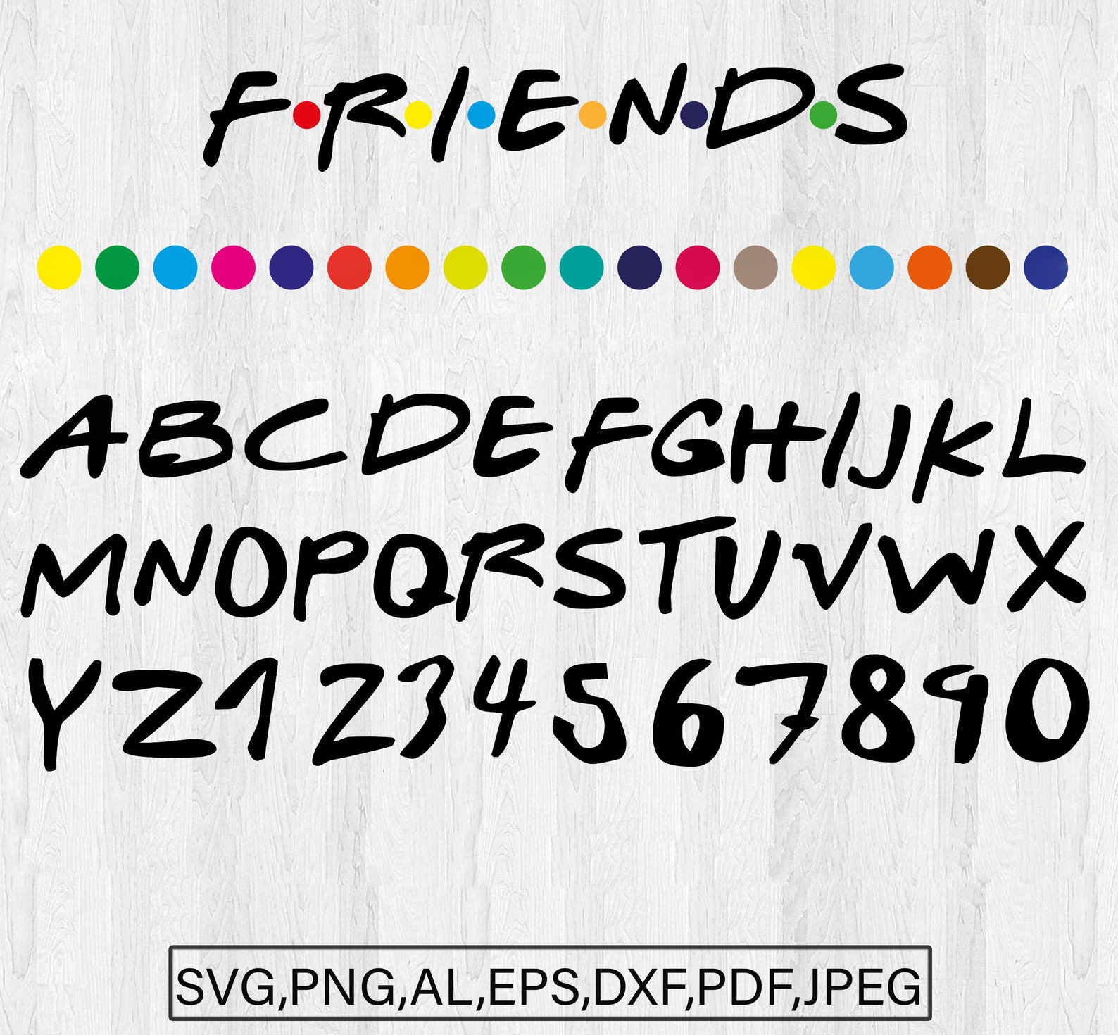 Friends Font SVG: Alphabet Clipart for Cricut (digital Download) - Etsy