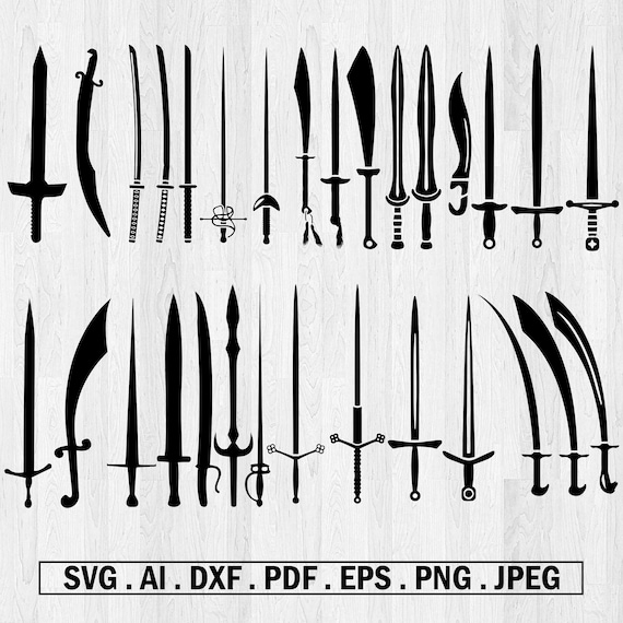 Sword Decal Silhouette Svg Sword SVG Bundle Sword Dxf Sword - Etsy ...