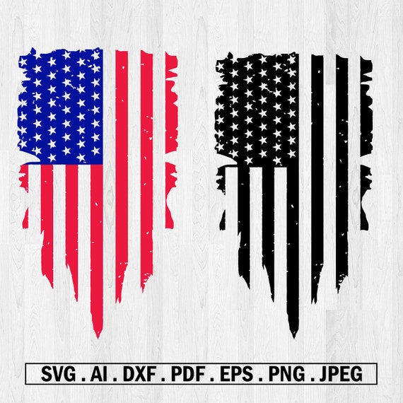 Distressed American Flag Svg American Distressed Flag Svg - Etsy