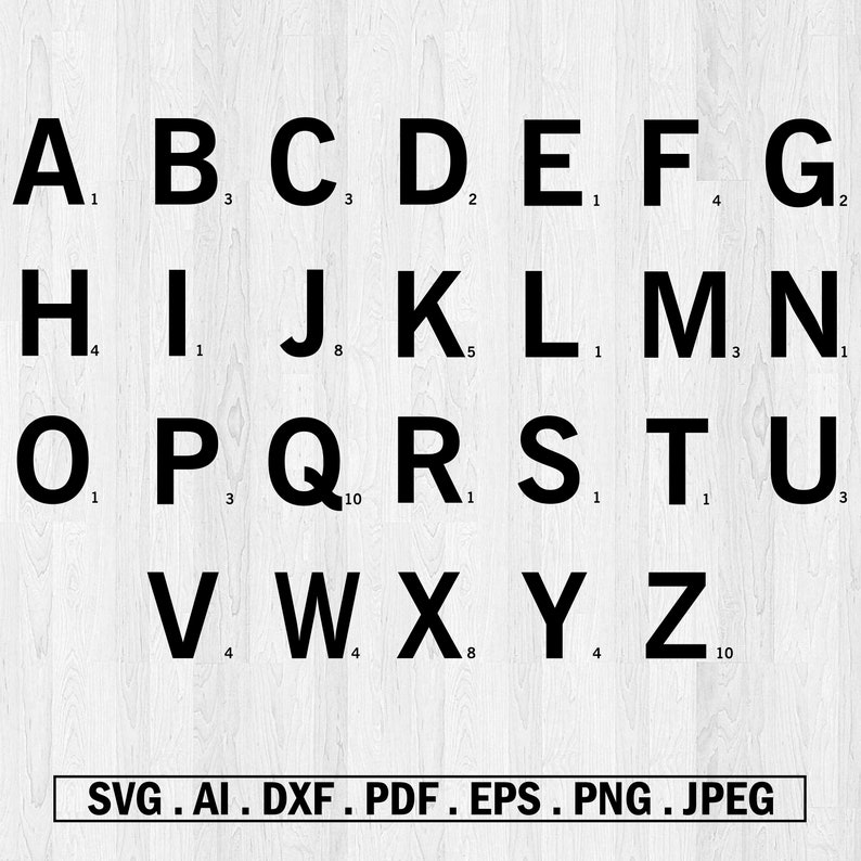 Scrabble Letters Svg Alphabet Svg Scrabble Tiles Scrabble Tile - Etsy