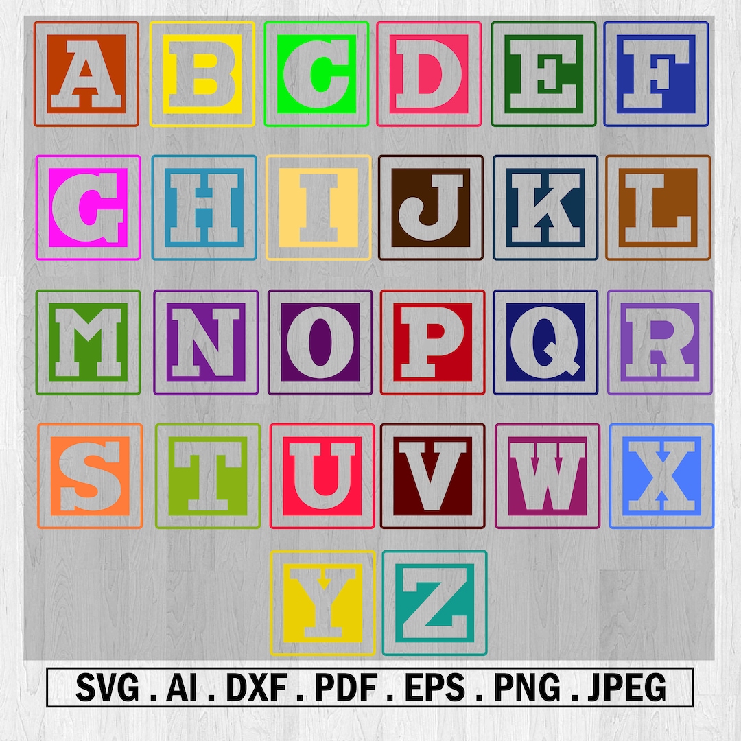 Building Blocks Alphabet Svg Block Font Svg Letters Svg Monogram Svg ...