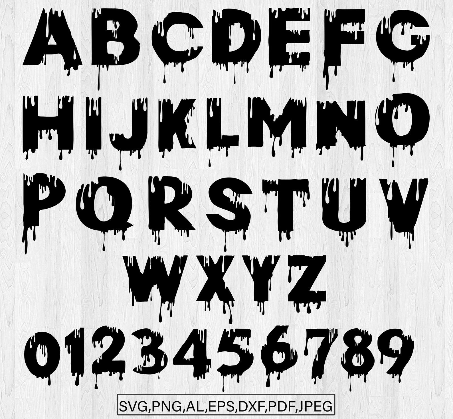 Dripping Font Alphabet Clipart Drip Svg Monogram Font Svg - Etsy