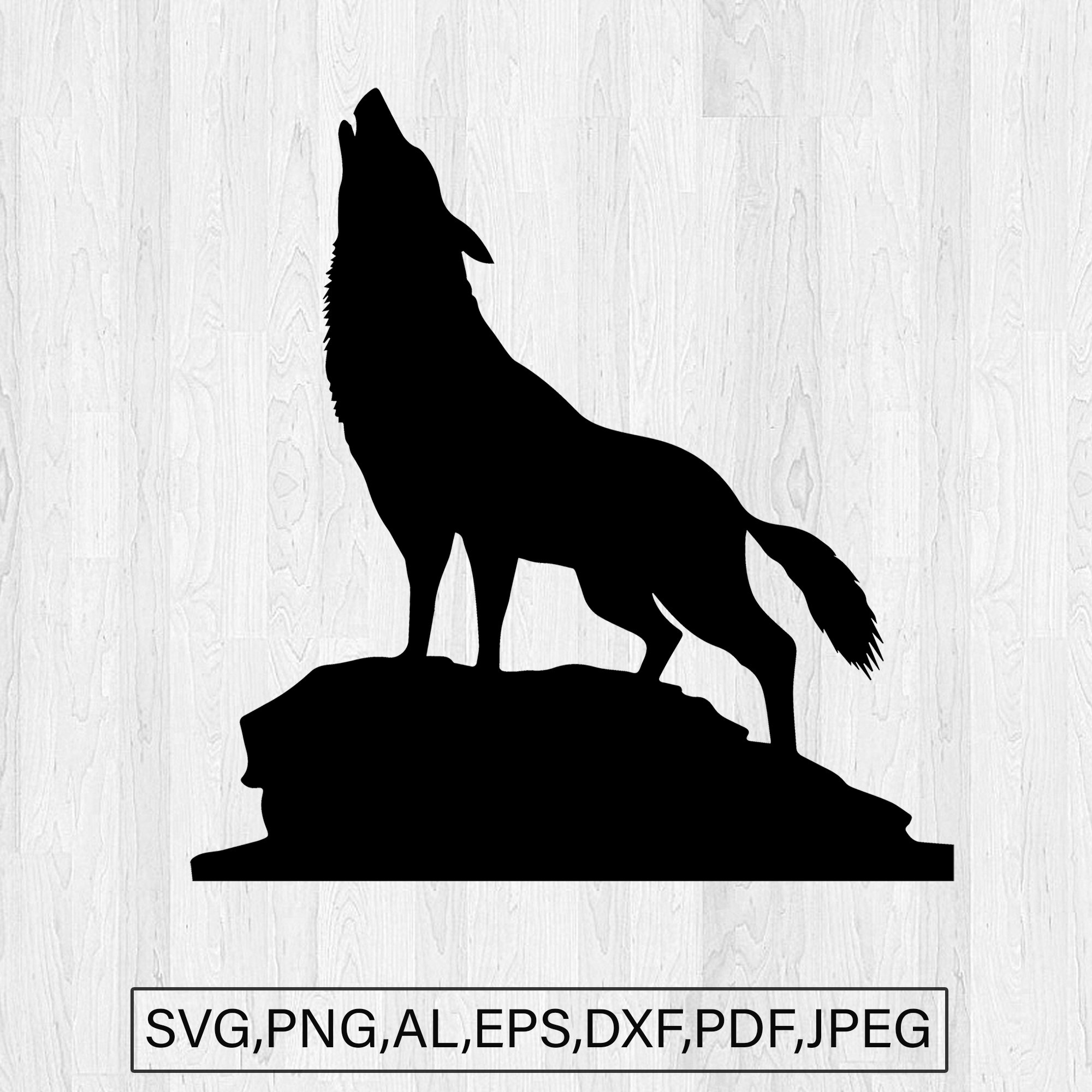 Howling Wolf Silhouette Clip Art