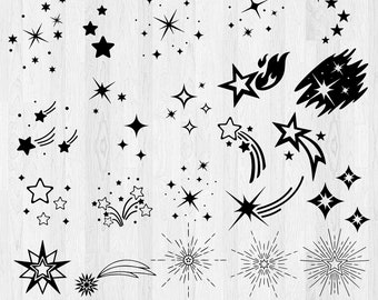 Sparkle Stars Svg Bundle Star Cut File Stars Vector Sky Svg Celestial Night Sky Svg Sparkle Star ...
