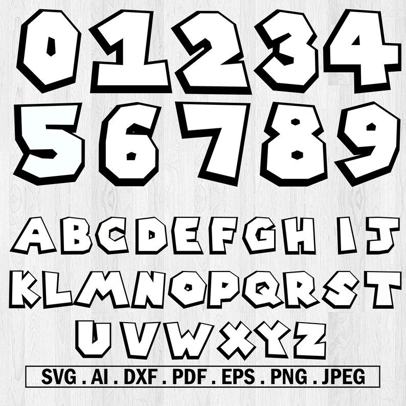 Alphabet and Numbers Svg Monogram Svg Files for Cricut Numbers - Etsy