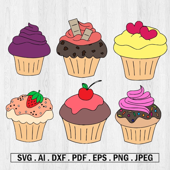 Birthday Cupcake SVG Cupcake SVG Muffin SVG Dessert Svg - Etsy