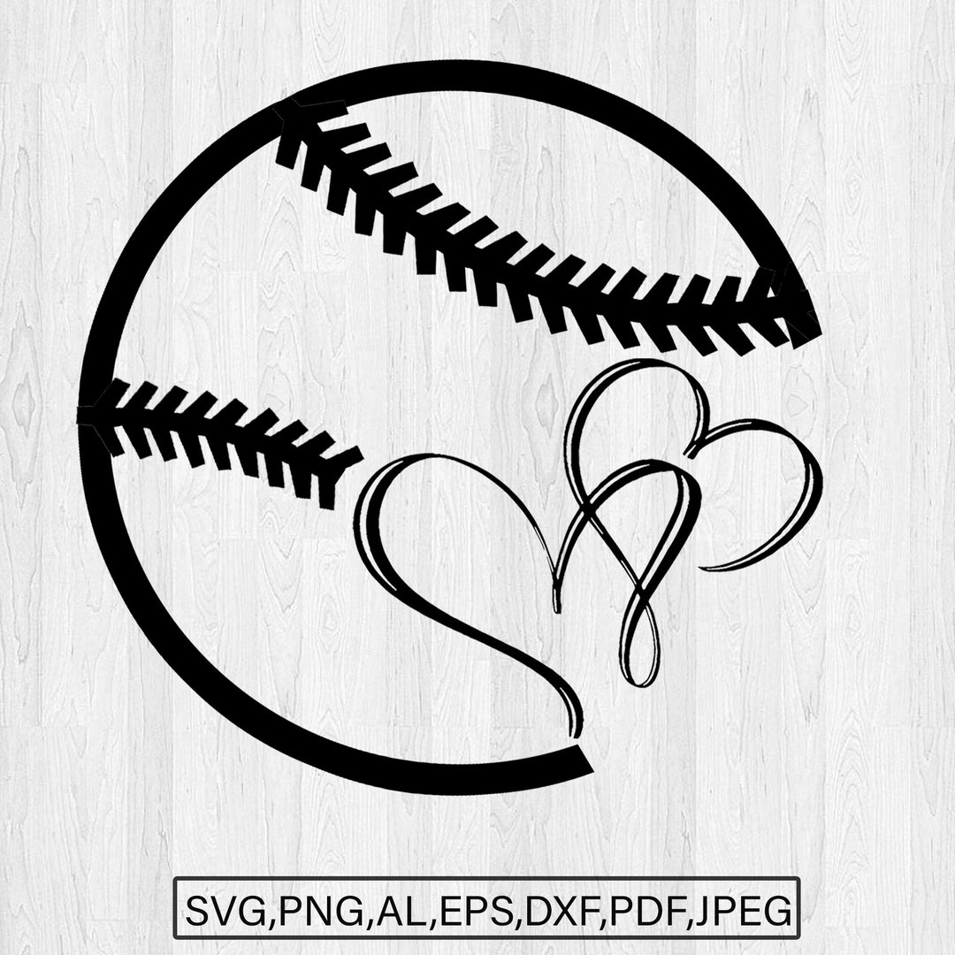 Baseball Svg Heart Svg Png Baseball Heart Svg Baseball Mom Baseball