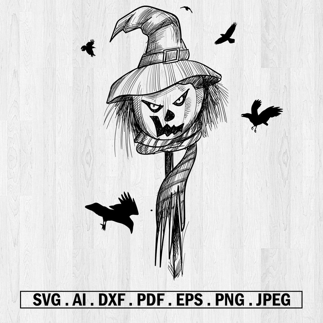 Scarecrow Svg Scarecrow Face Svg Scarecrow Clipart Halloween Shirt Svg ...