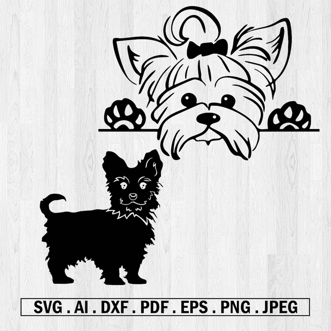 Yorkshire Terrier Yorkie Dog Svg, Yorkie Dog Svg, Cricut, Silhouette ...