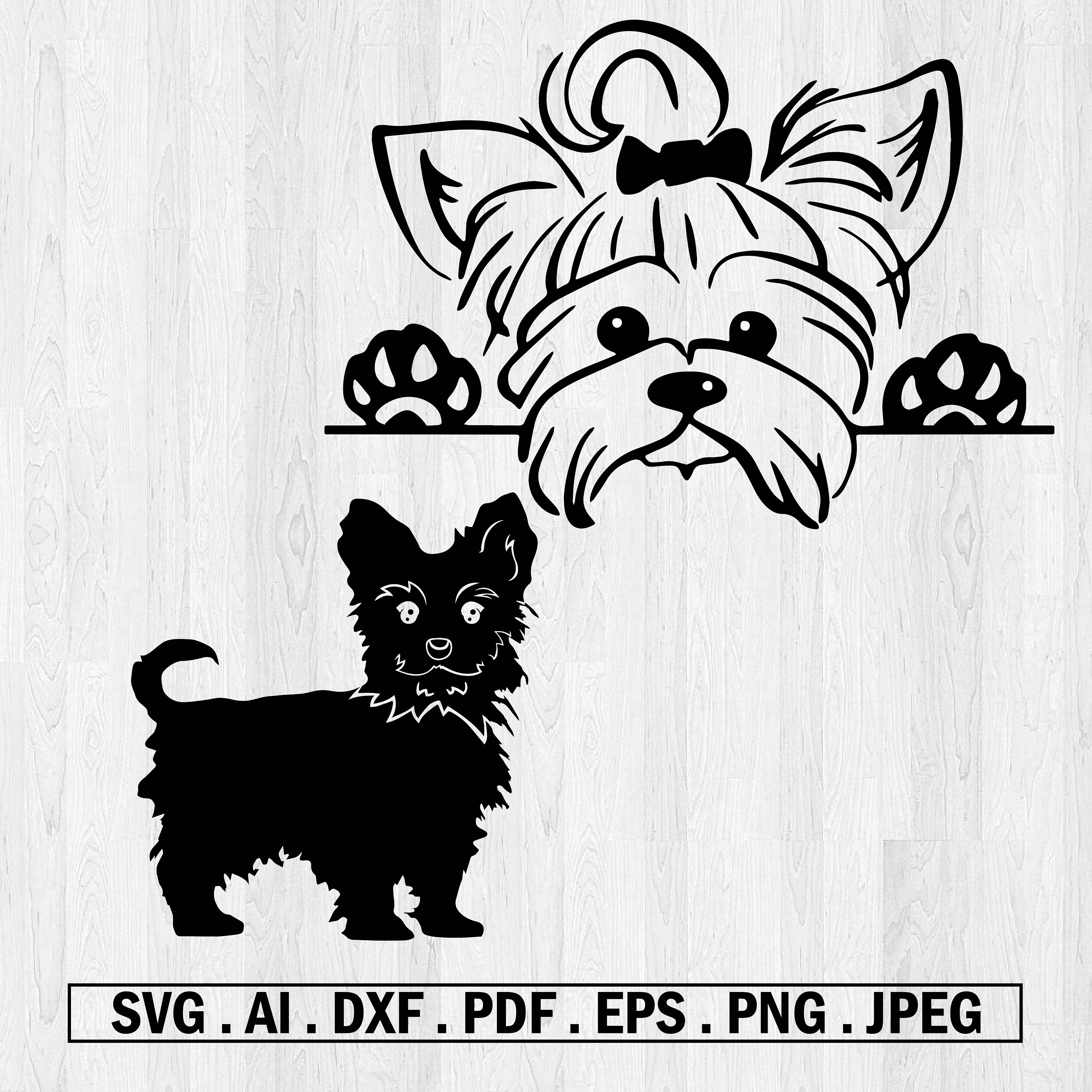 Yorkshire Terrier Yorkie Dog Svg, Yorkie Dog Svg, Cricut, Silhouette ...