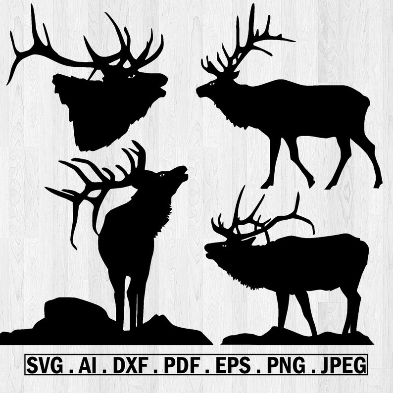 Elk Svg Deer Svg Elk Antlers Hunting Svg Wildlife Svg Forest - Etsy