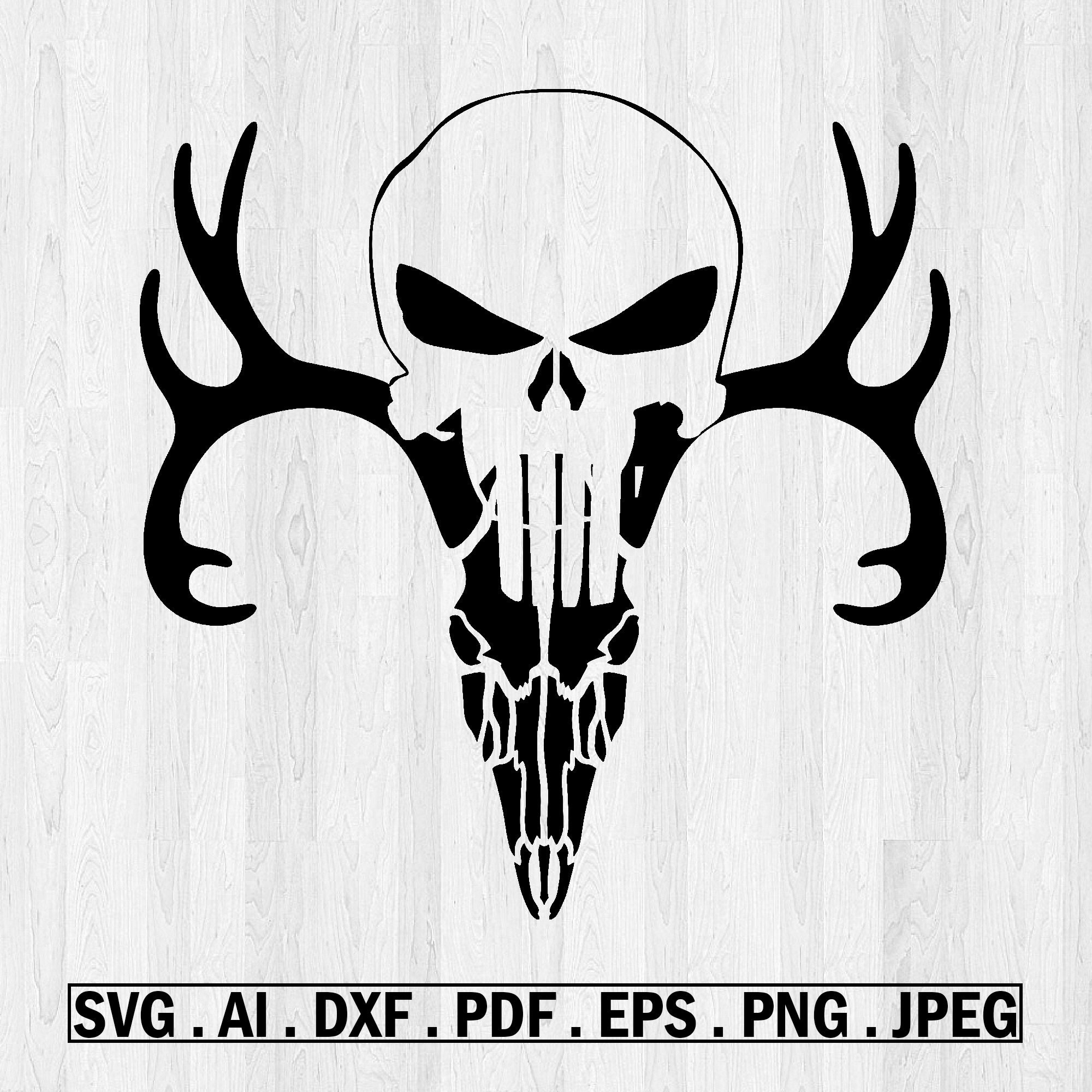 Whitetail Deer Skull Outline