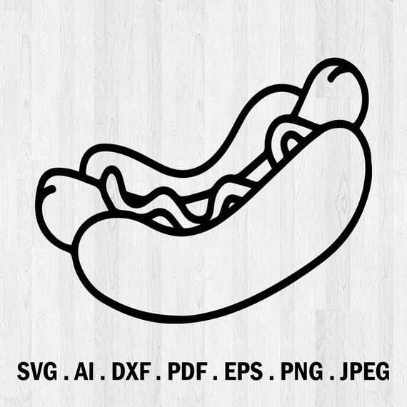 Hot Dog Svg Design Hot Dog Digital Clip Art Hot Dog Vector - Etsy