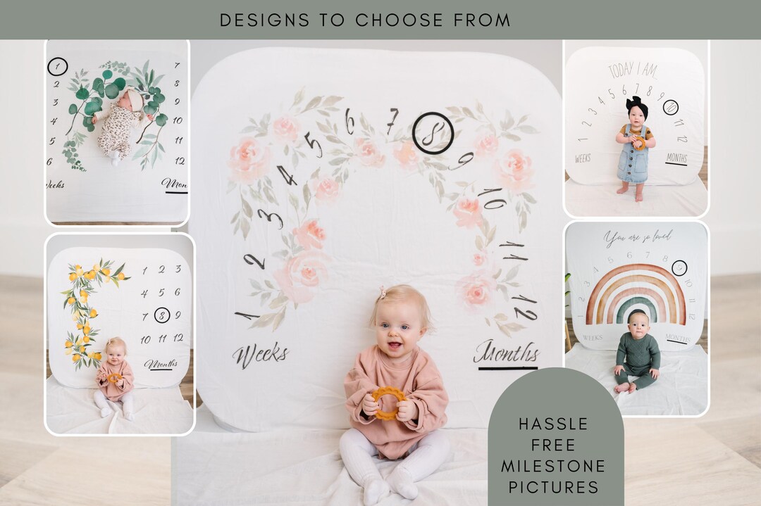 Lay, Sit N' Stand Milestone Baby Blanket Pink Floral Canada - Etsy