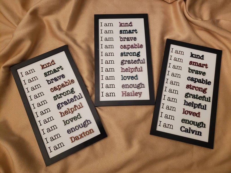 Personalized Affirmation Sign // Positivity Sign // Self Worth - Etsy