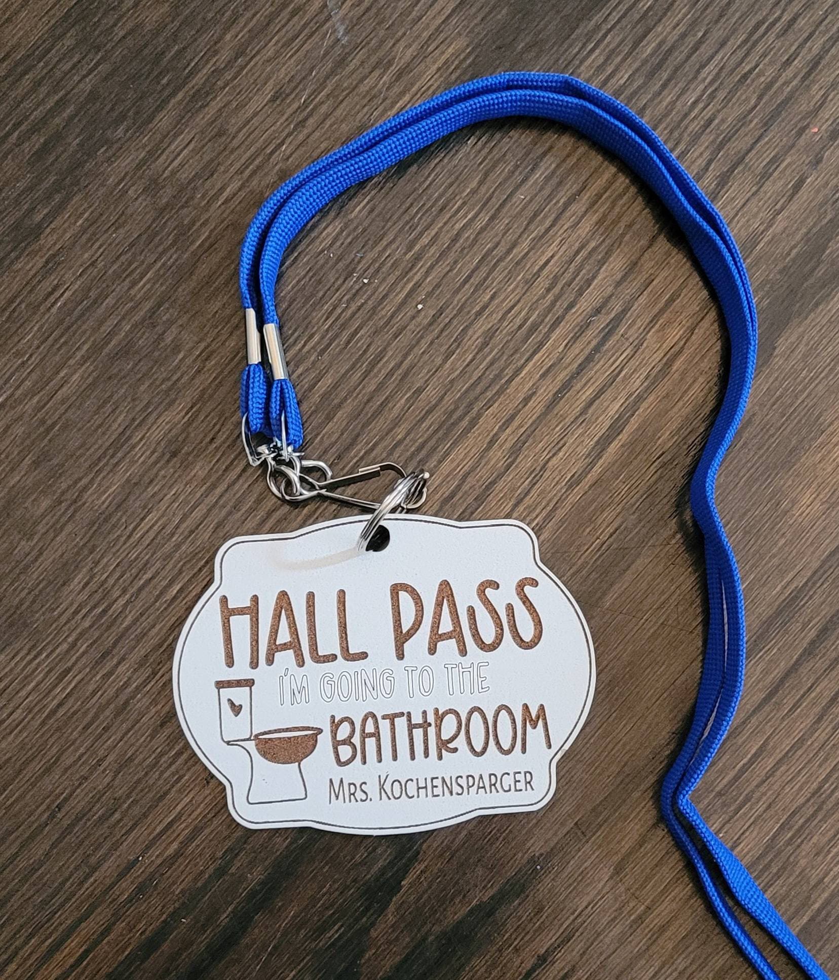 Engraved Hall Pass Set: Bathroom, Library, Nurse, Office, Errand ...