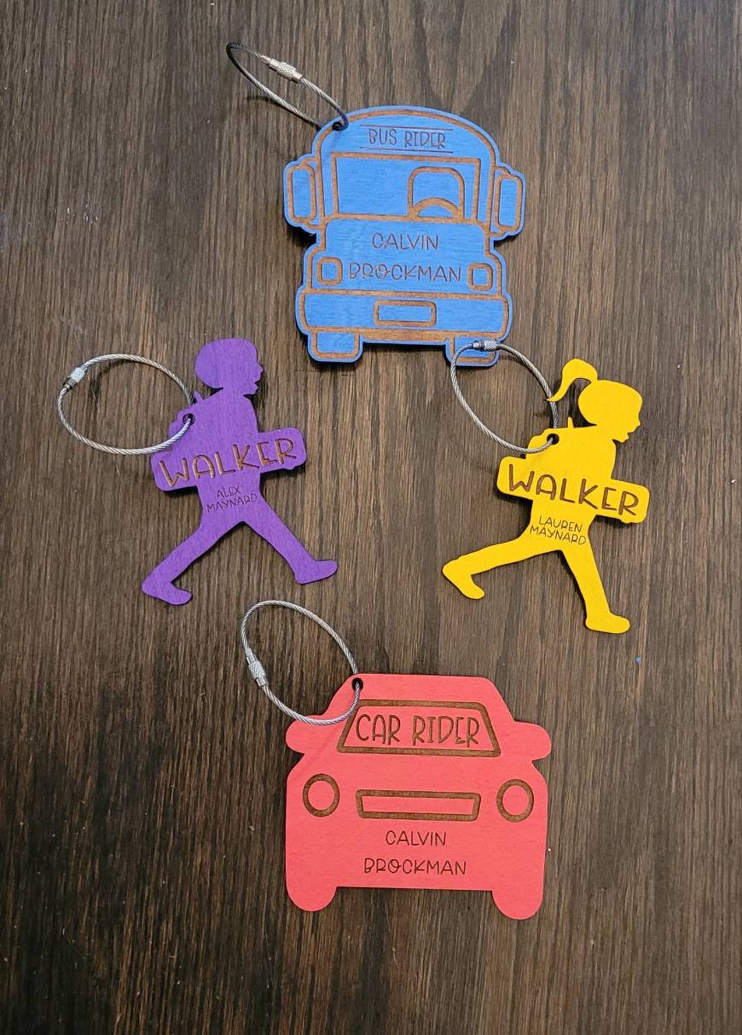 Personalized Backpack Tags, Car Rider Tag, Walker Tag, Bus Rider Tag - Etsy