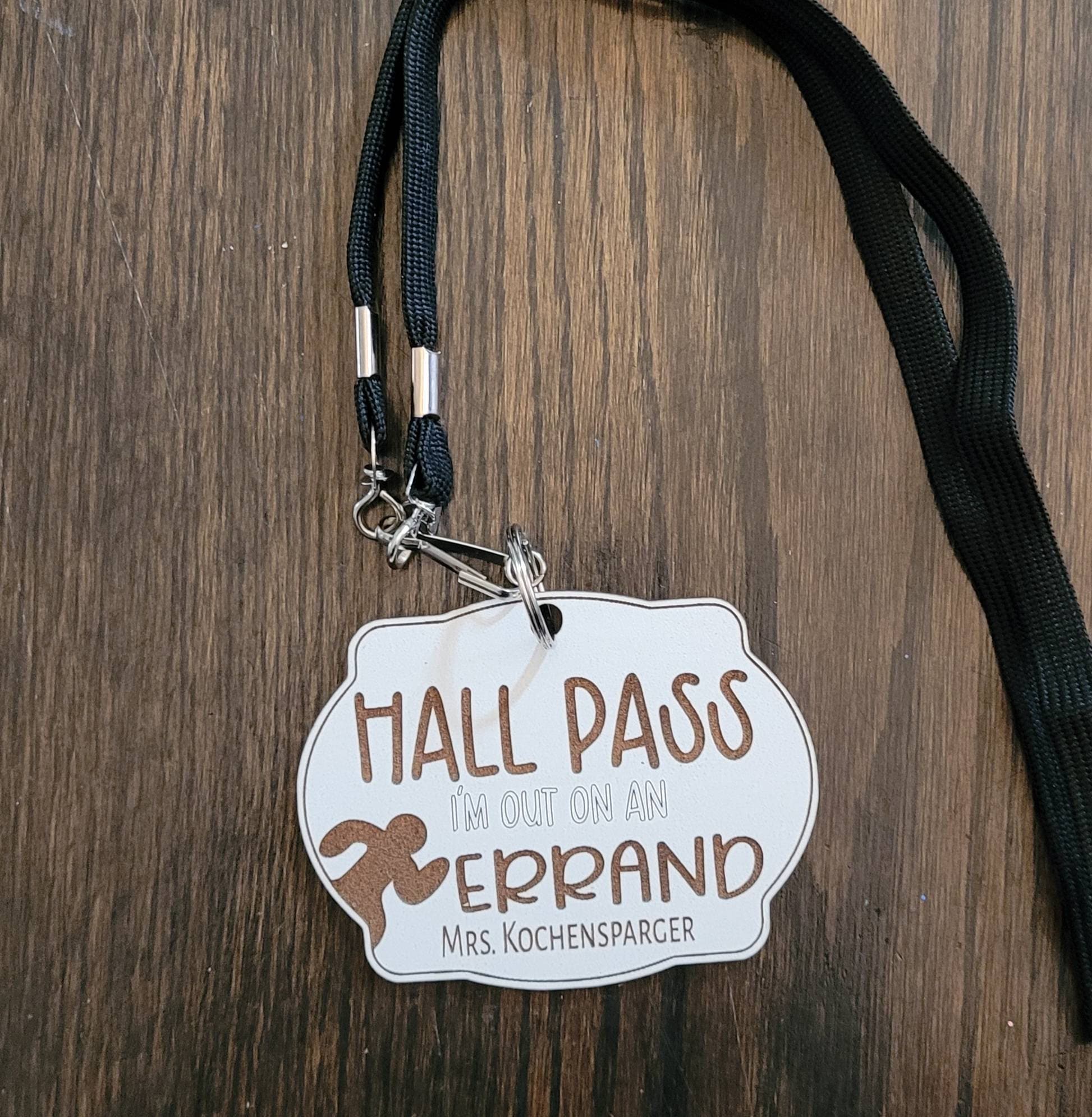 Engraved Hall Pass Set: Bathroom, Library, Nurse, Office, Errand ...