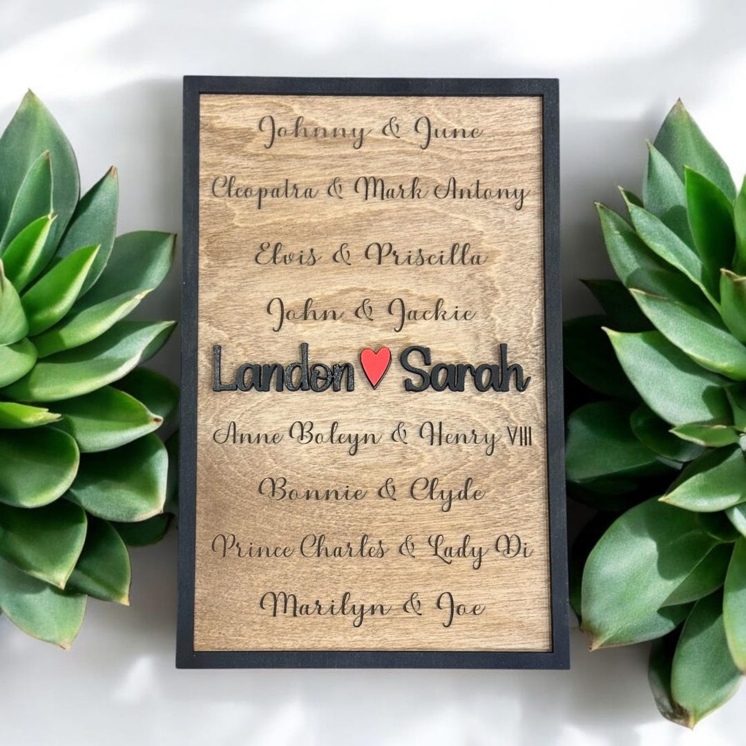 Romantic Couples Sign - Personalized Sign With Names - Love Sign ...