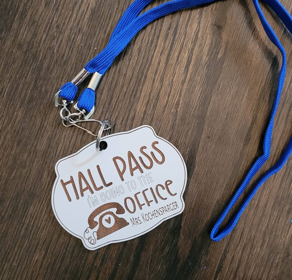 Engraved Hall Pass Set: Bathroom, Library, Nurse, Office, Errand ...