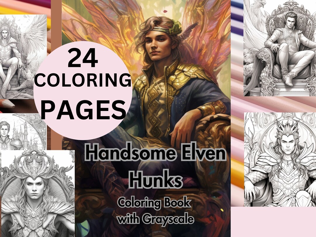 Handsome Elf Elves Coloring Pages Printable Hunks to Color Gift for ...