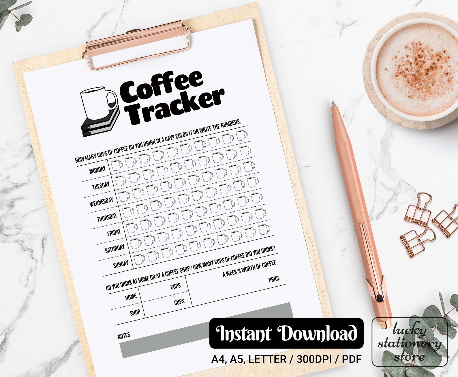 Coffee Tracker, Coffee Tracker Note, Coffee Review, Coffee Log ...