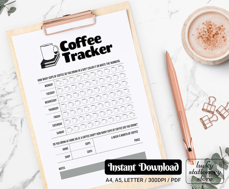 Coffee Tracker, Coffee Tracker Note, Coffee Review, Coffee Log ...