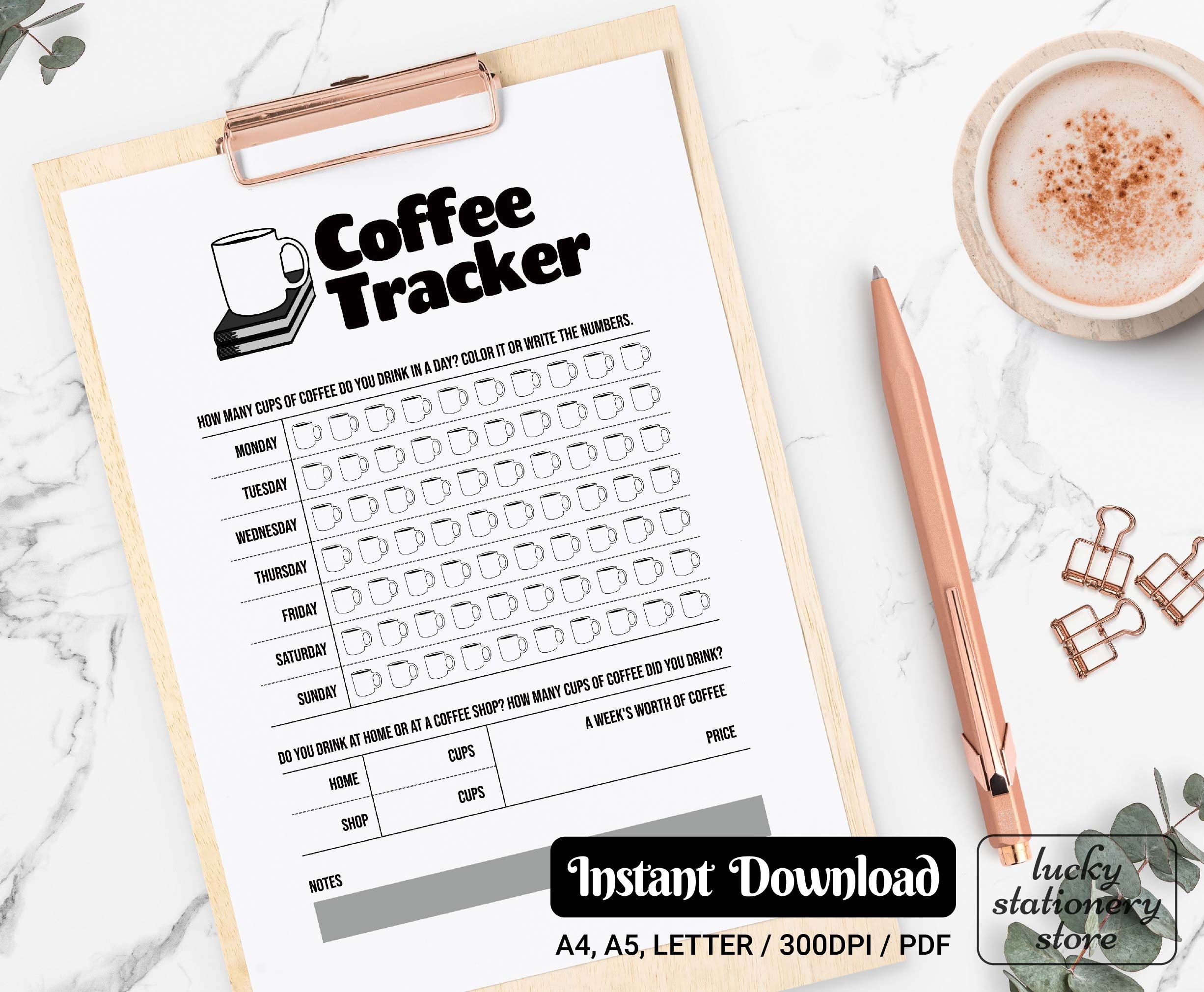 Coffee Tracker, Coffee Tracker Note, Coffee Review, Coffee Log ...