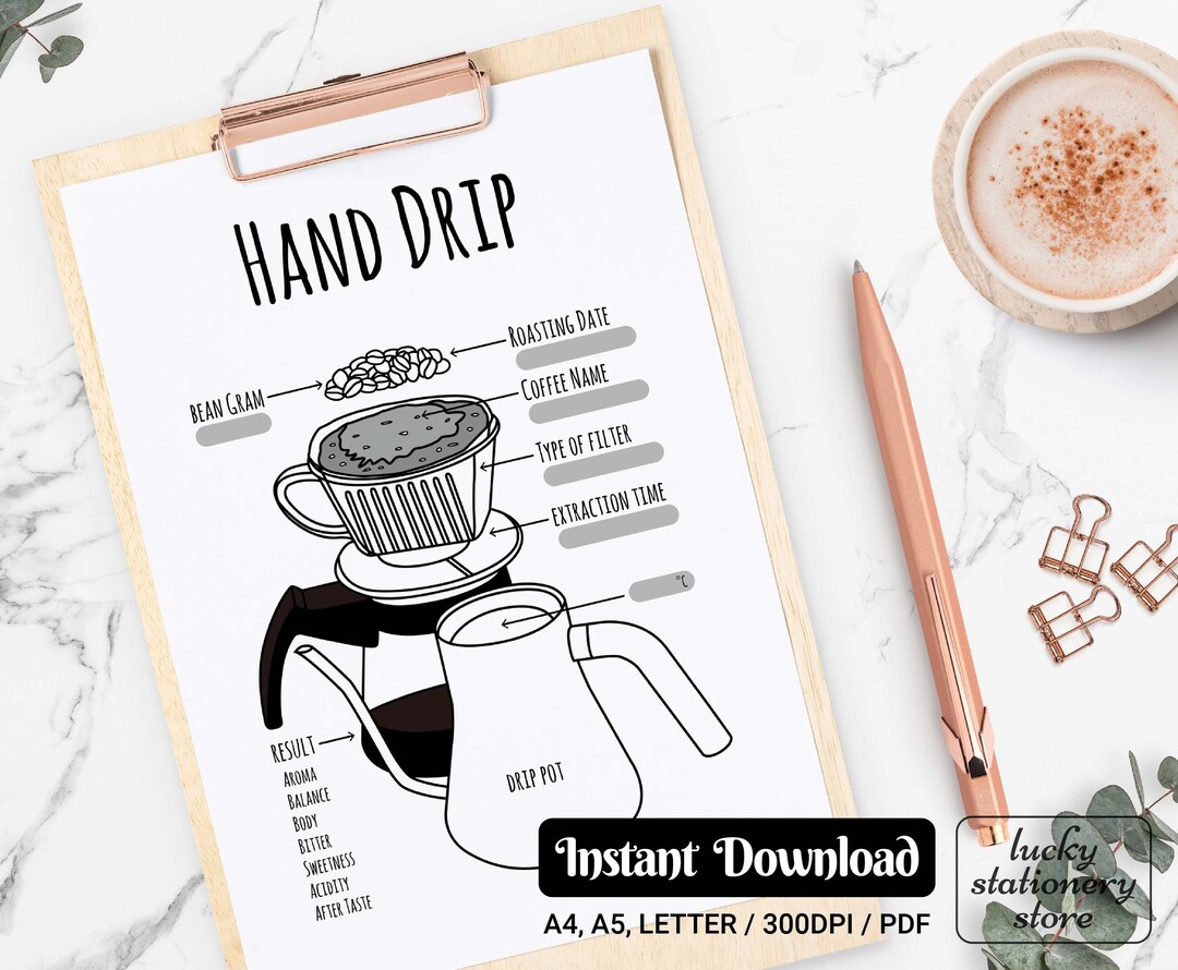 Hand Drip, Coffee Log Printable, Tablet Tasting Note, Coffee Review ...