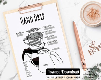 Coffee Brewing Note, Coffee Log Printable, Tablet Tasting Note, Coffee ...