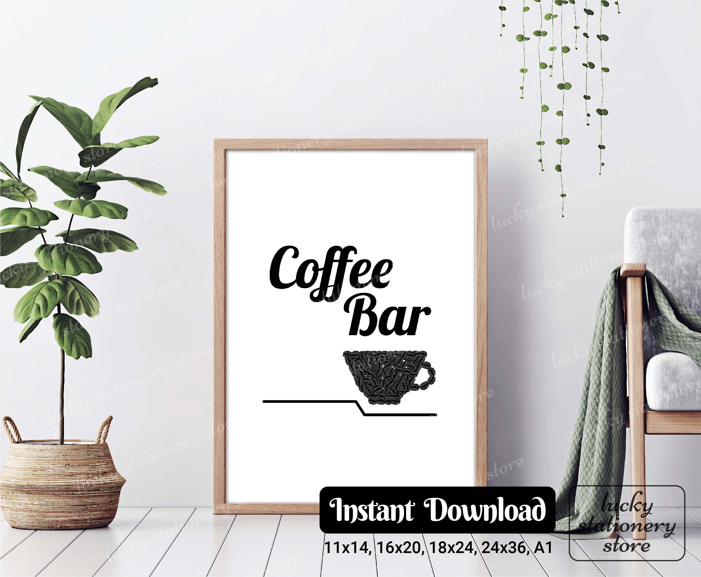 Coffee Bar Poster, Desk Coffee Poster, Coffee Poster, Coffee Wall Decor ...