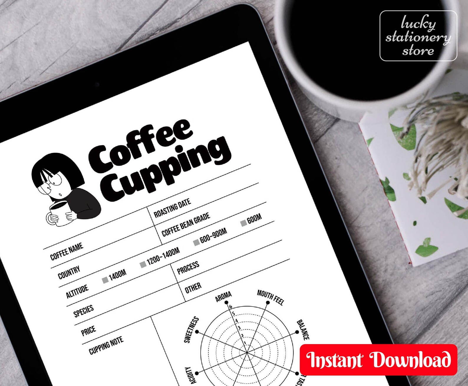 Coffee Cupping, Cupping Note, Coffee Review, Coffee Log Printable ...
