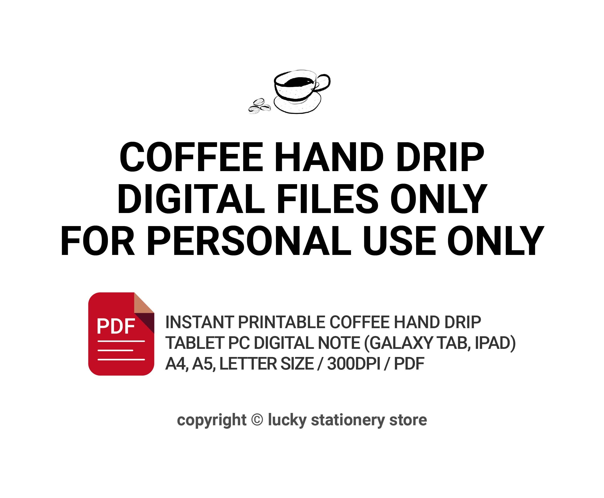 Hand Drip, Coffee Log Printable, Tablet Tasting Note, Coffee Review ...