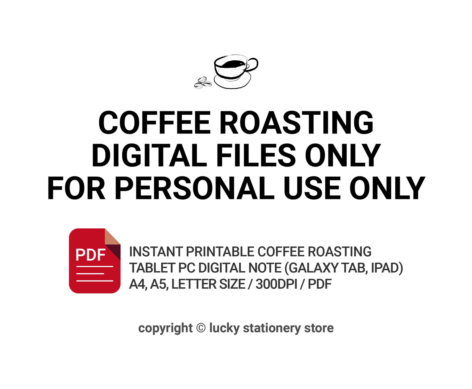 Coffee Roasting Profile, Coffee Review, Coffee Log Printable, Tablet ...