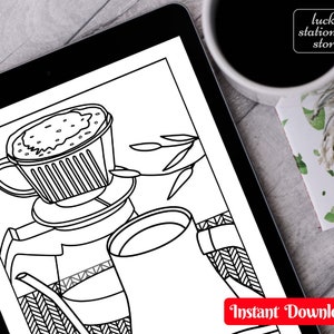 Coffee Coloring, Brewing Coloring, Coloring Sheets, Coloring Pages for ...