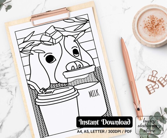 Dog Coloring Coffee Coloring Coloring Sheets Coloring Pages - Etsy