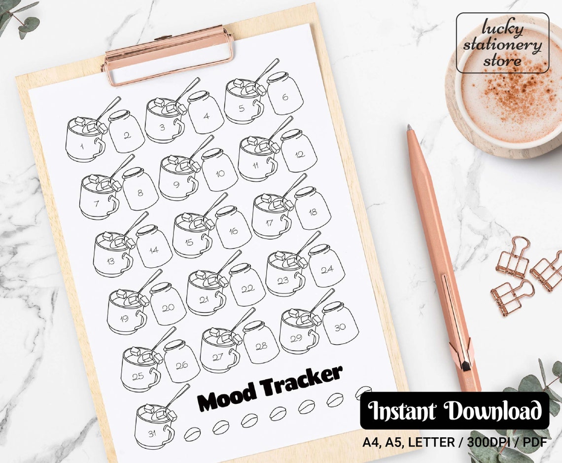 Mood Tracker, Coffee Mood Tracker, How Do You Feel Today?, My Mood, My ...