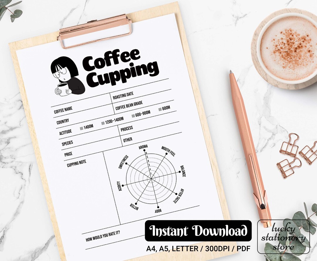 Coffee Cupping, Cupping Note, Coffee Review, Coffee Log Printable ...