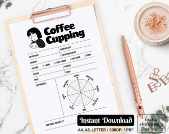 Coffee Roasting Profile, Coffee Review, Coffee Log Printable, Tablet ...