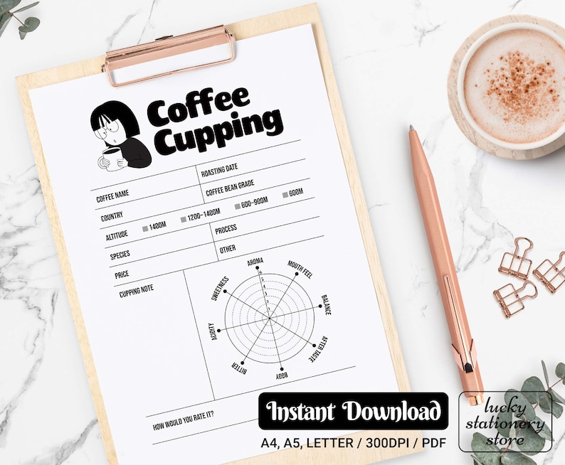 Coffee Cupping, Cupping Note, Coffee Review, Coffee Log Printable ...