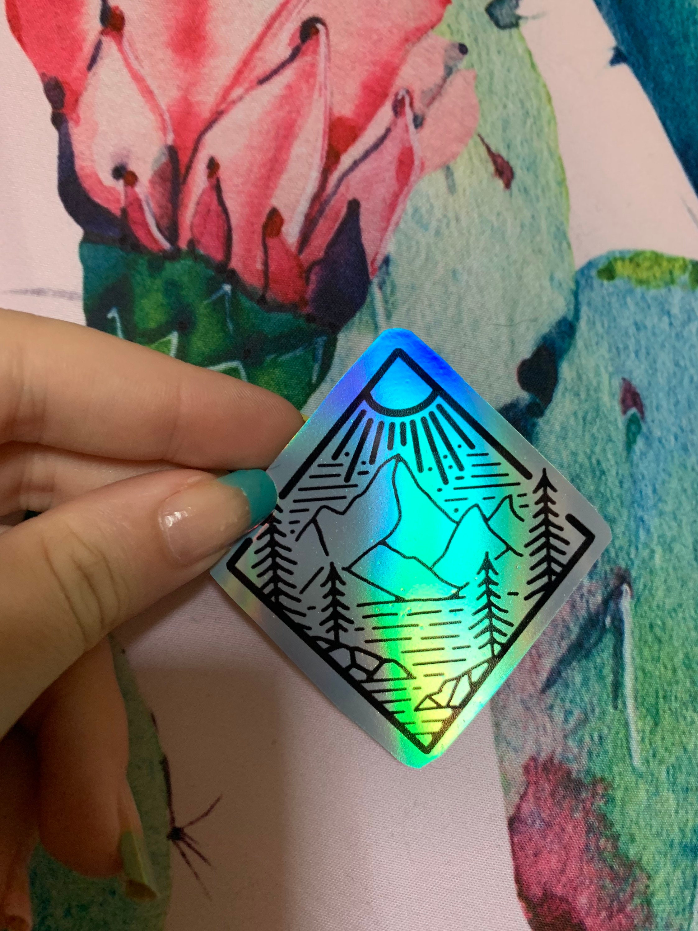 Mountain Line Drawing Sticker - Etsy