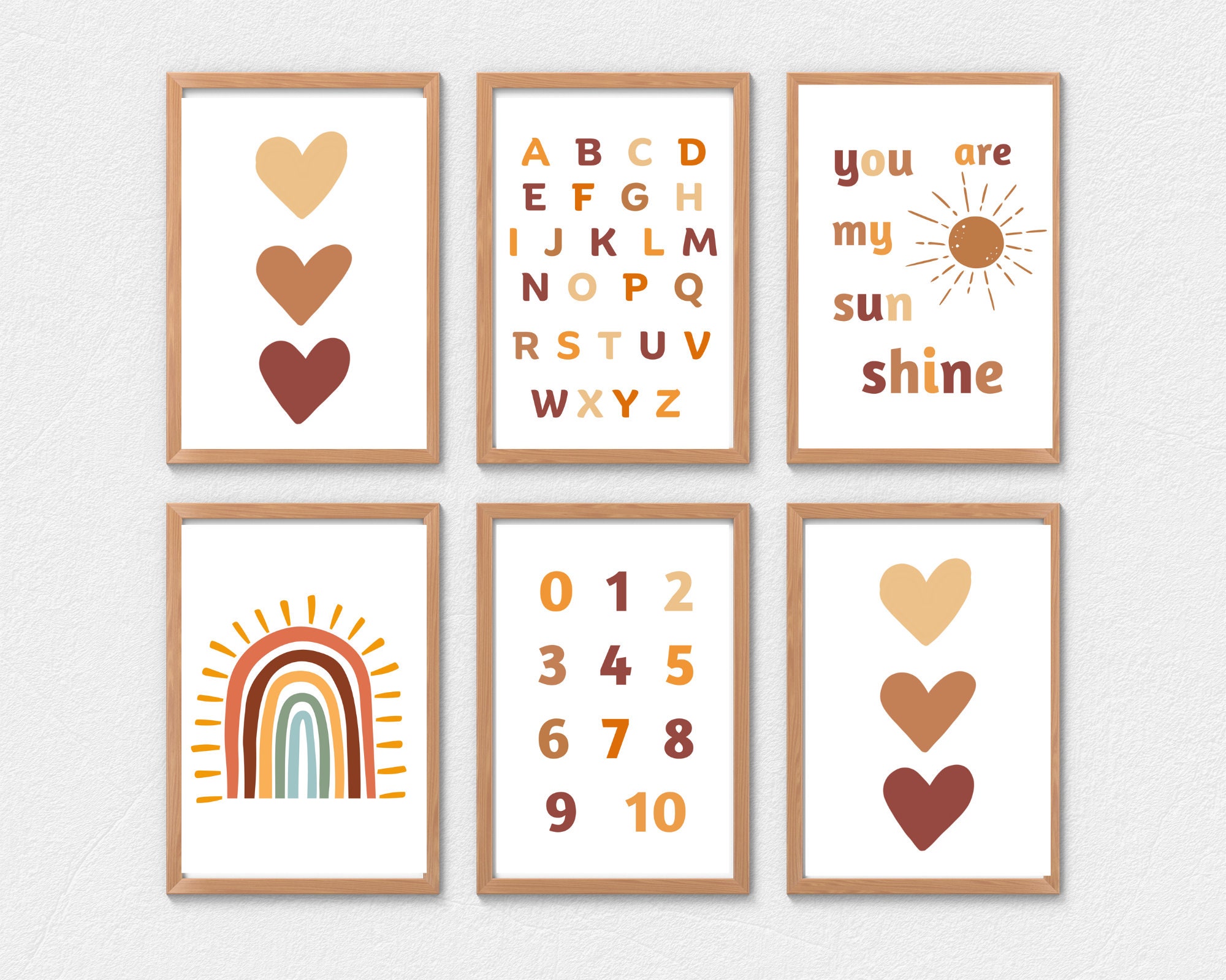 Digital Download Boho Alphabet Number Posters, Nursery Decor ...