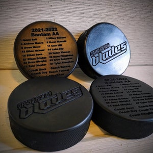 Custom Engraved Team Hockey Pucks - Etsy