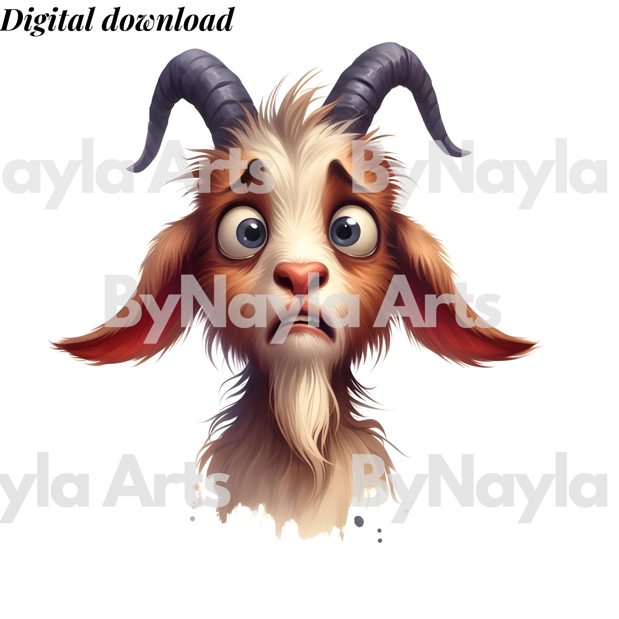 Funny Goat Clipart Bundle | Set of 30 High Quality Illustrations ...