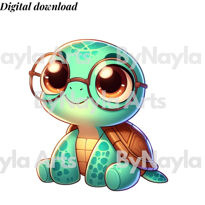 50 Svg / Png, No Background, Adorable Cute Turtles, Whimsical Turtles ...